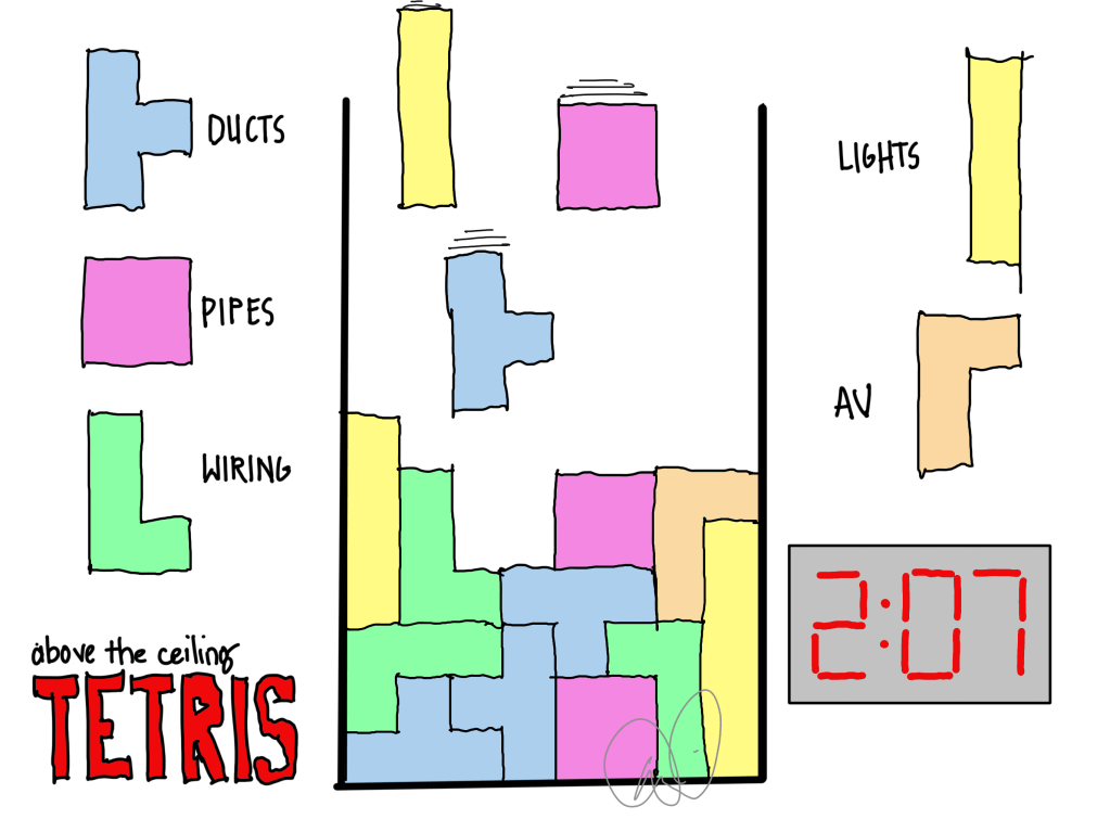 Above-the-Ceiling TETRIS – the language of light